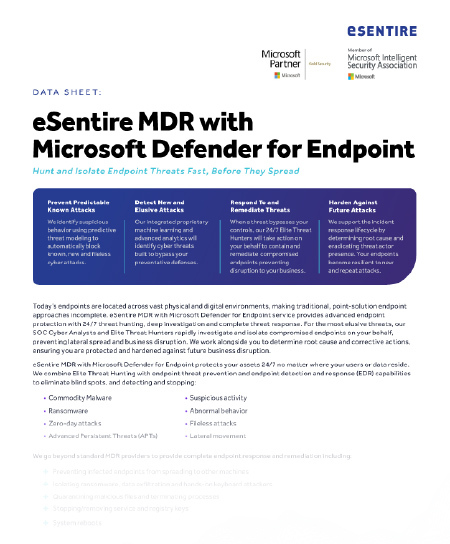 eSentire | eSentire MDR with Microsoft Defender for Endpoint Data…